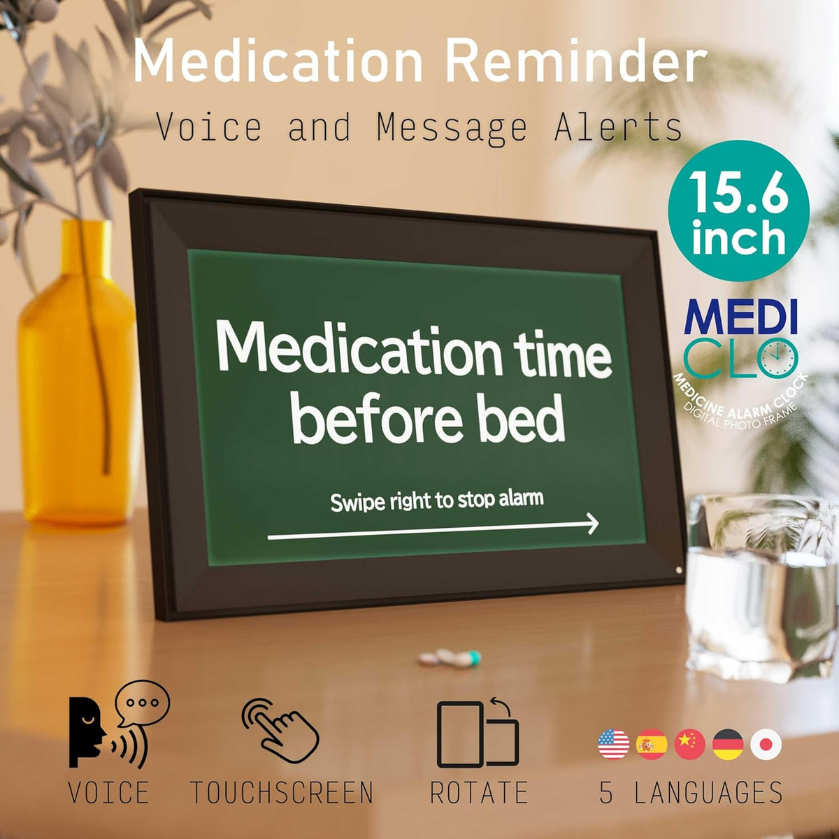 Medication Alarm Clock – Touch Panel Digital Clock with Multi-Function ...